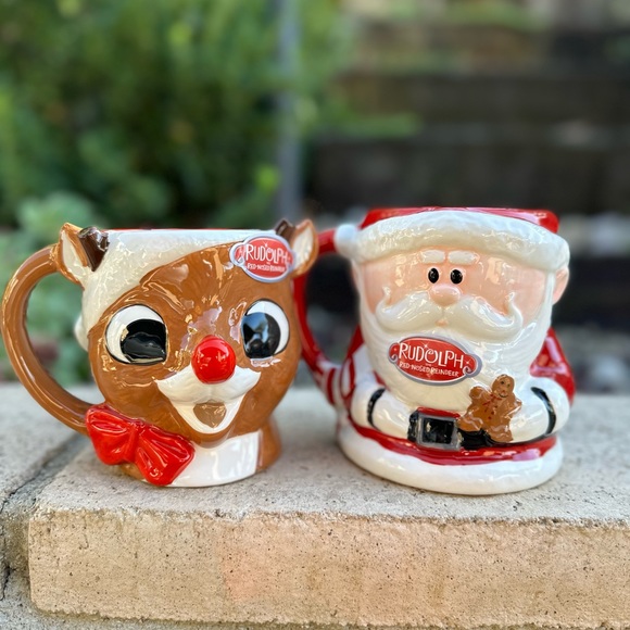 Holiday | Rudolph Red Nose Reindeer Santa Mugs Christmas Holiday ...